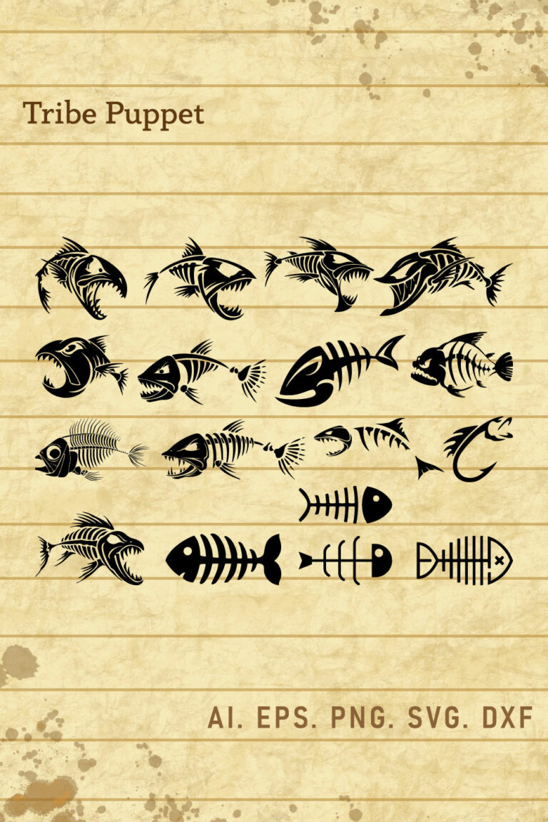 Fish Bone Vector Set - MasterBundles
