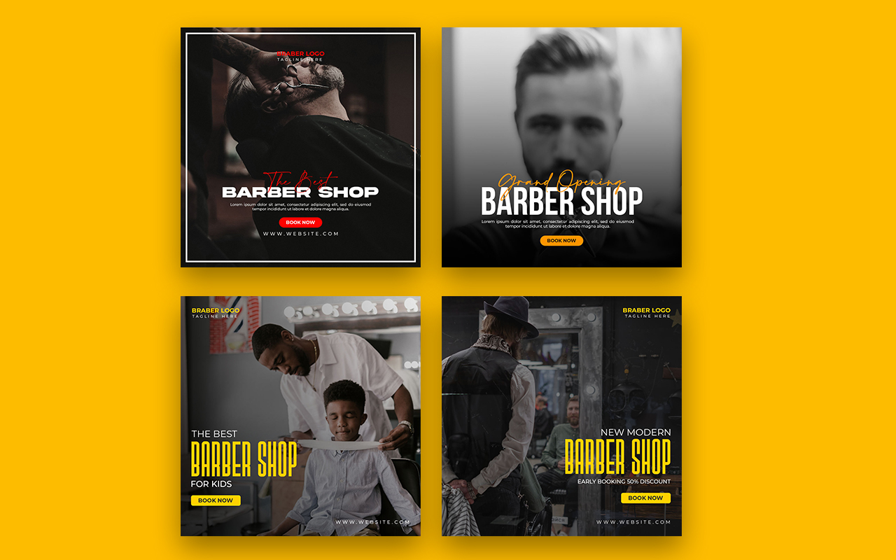Barber Instagram Post And Facebook Post Bundle MasterBundles barber-instagram-post-and-facebook-post-bundle-masterbundles
