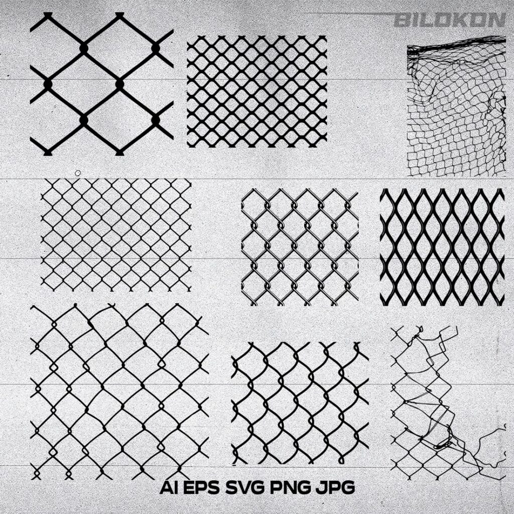 Wire Fence. Seamless Chain Link Fence. - MasterBundles