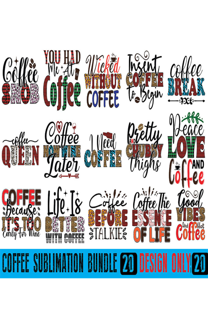 20 Coffee Sublimation Design Bundle - MasterBundles