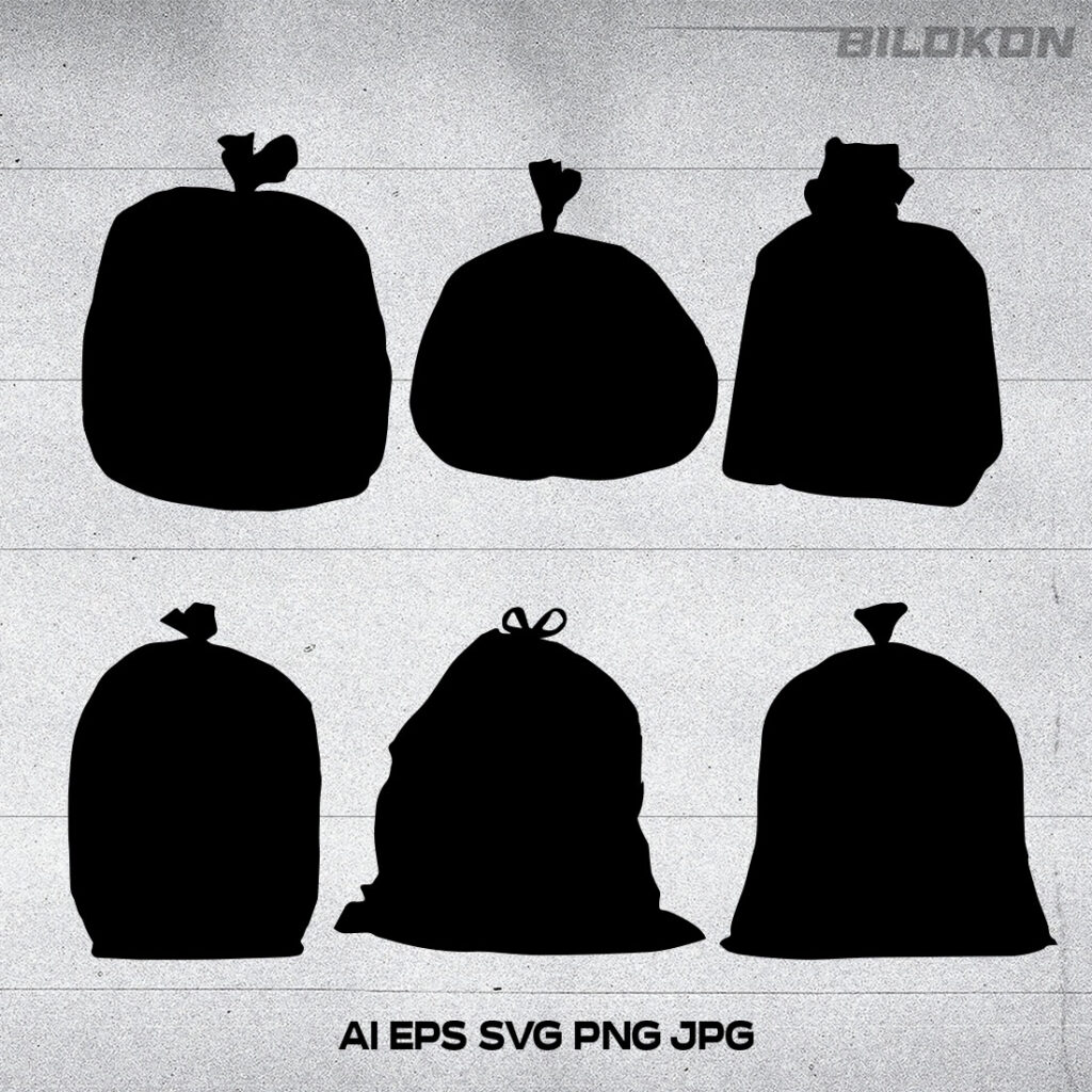 Sack silhouette icon set, SVG Vector - MasterBundles