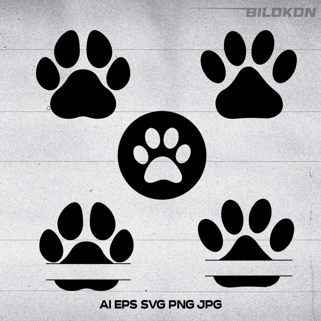 Paw Prints Design Set Icon | MasterBundles