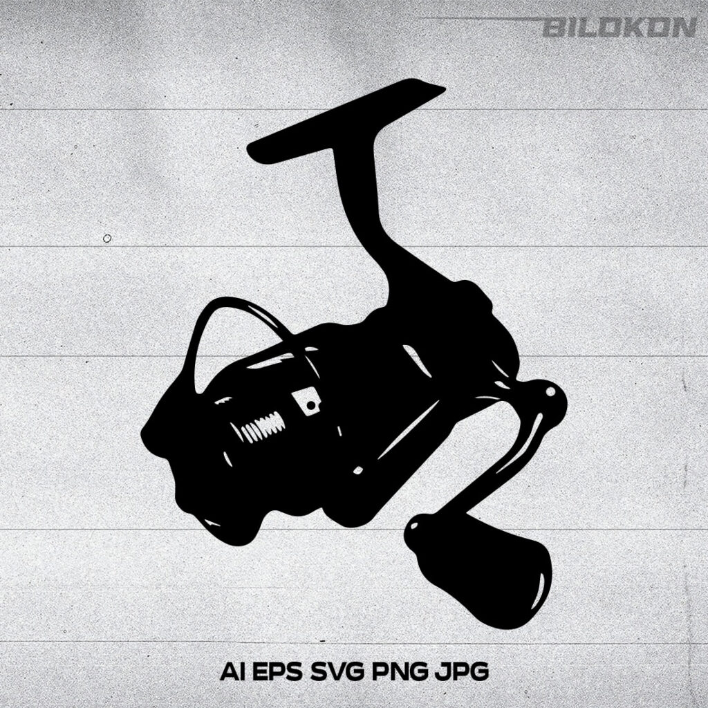 Fishing Reel Silhouette SVG Vector - MasterBundles