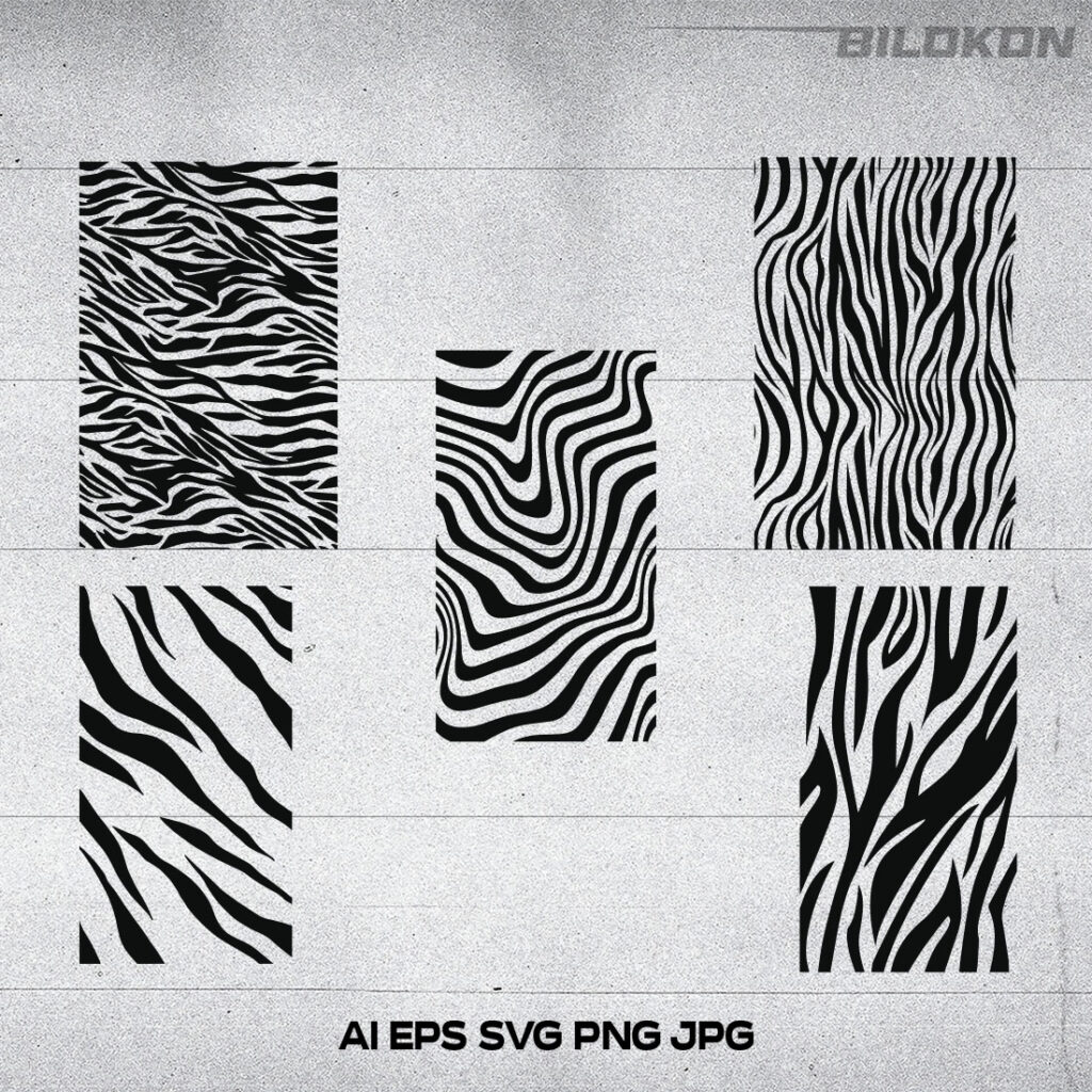 Zebra Pattern Print Set, Animal Skin - MasterBundles