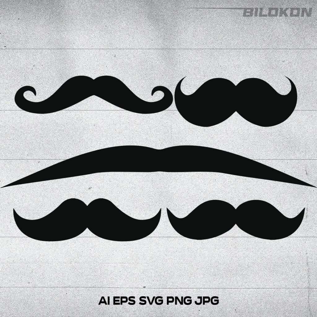 Set of hipster mustaches, SVG Vector | MasterBundles
