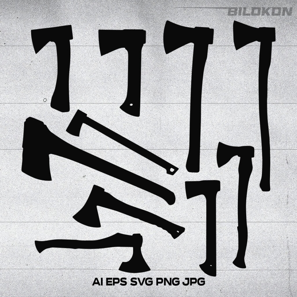 Ax Silhouette Set icon, SVG Vector - MasterBundles