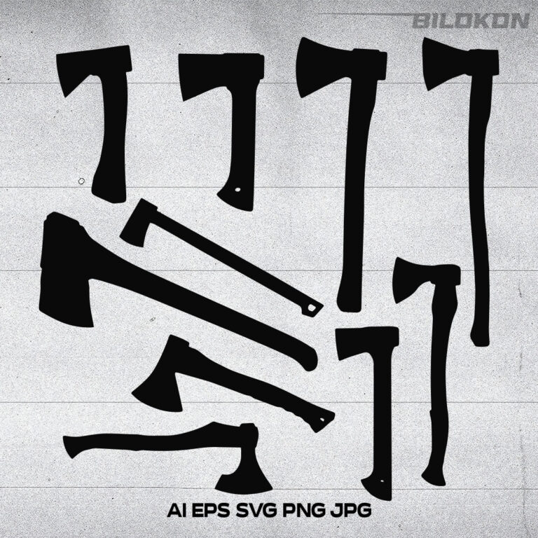 Ax Silhouette Set icon, SVG Vector - MasterBundles