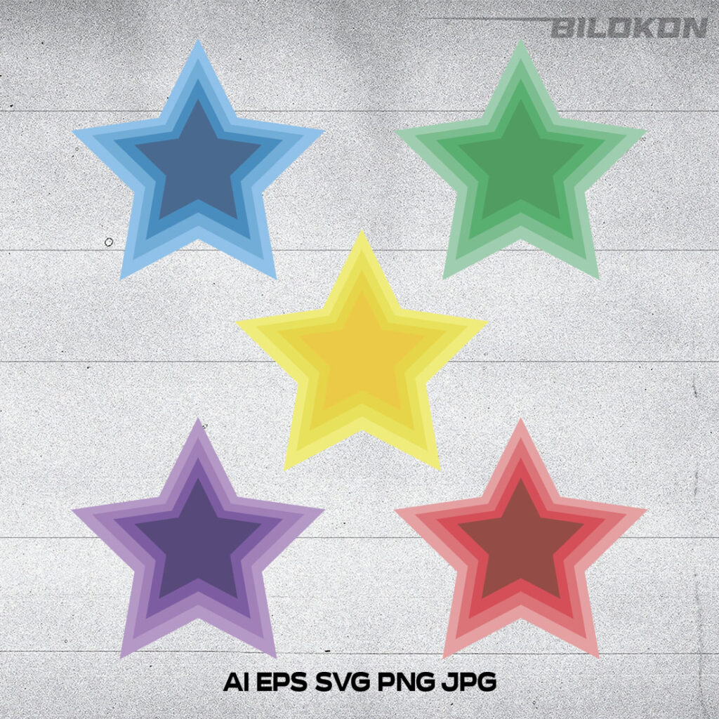 Abstract Star Gradient Set, SVG Vector | MasterBundles