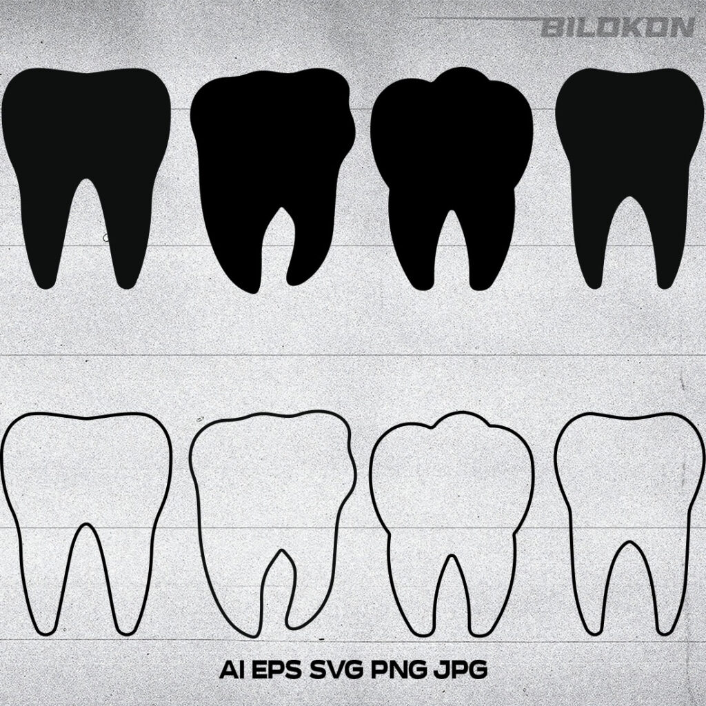 Set of the teeth, tooth icon set, SVG Vector | MasterBundles