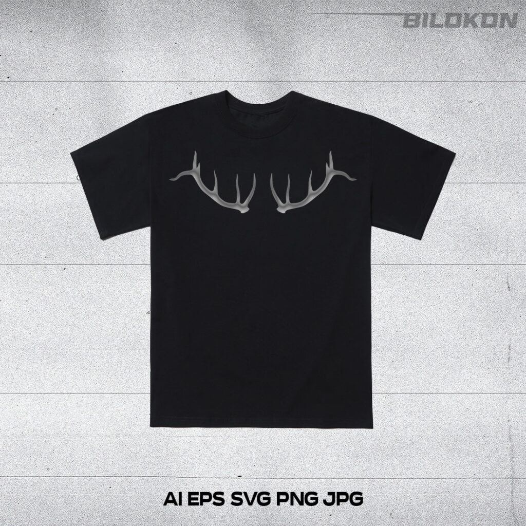 Deer Horns Black Silhouette Set SVG Vector - MasterBundles