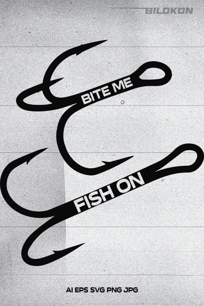 Bite Me Hook Fishing SVG Vector - MasterBundles