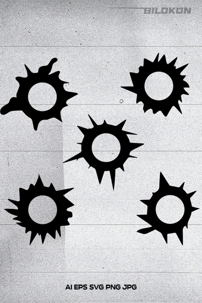 Bullet Hole Set, SVG Vector - MasterBundles