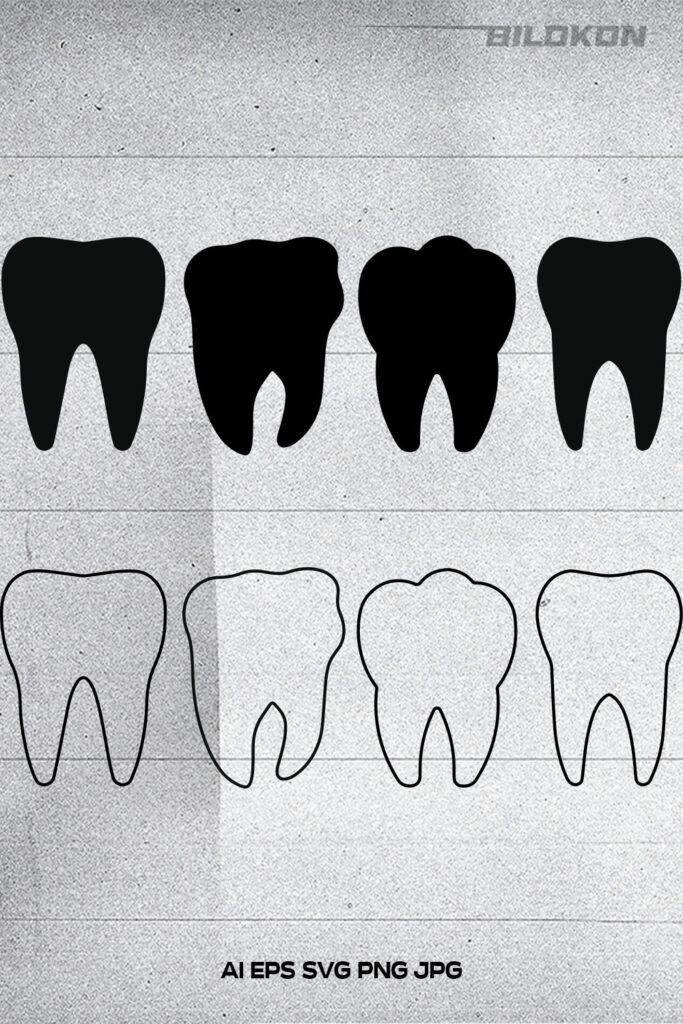Set of the teeth, tooth icon set, SVG Vector | MasterBundles