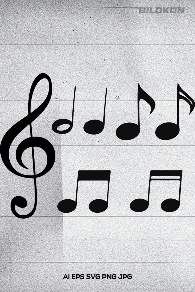 Music notes icon set, SVG Vector - MasterBundles