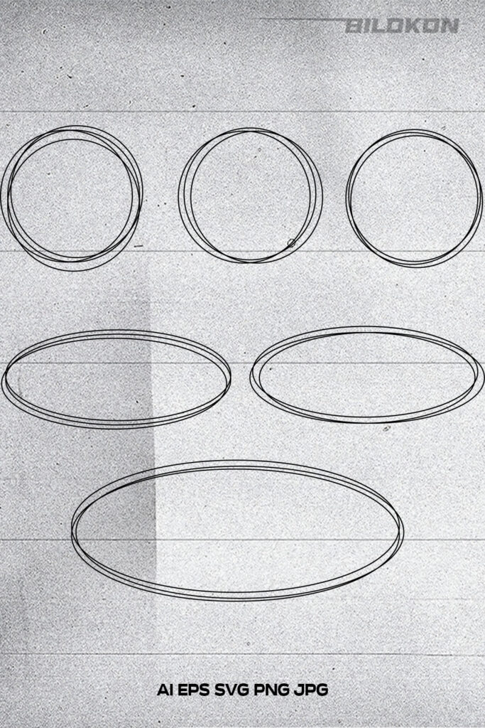 Double Circle Frame Set, Shape Lines - MasterBundles