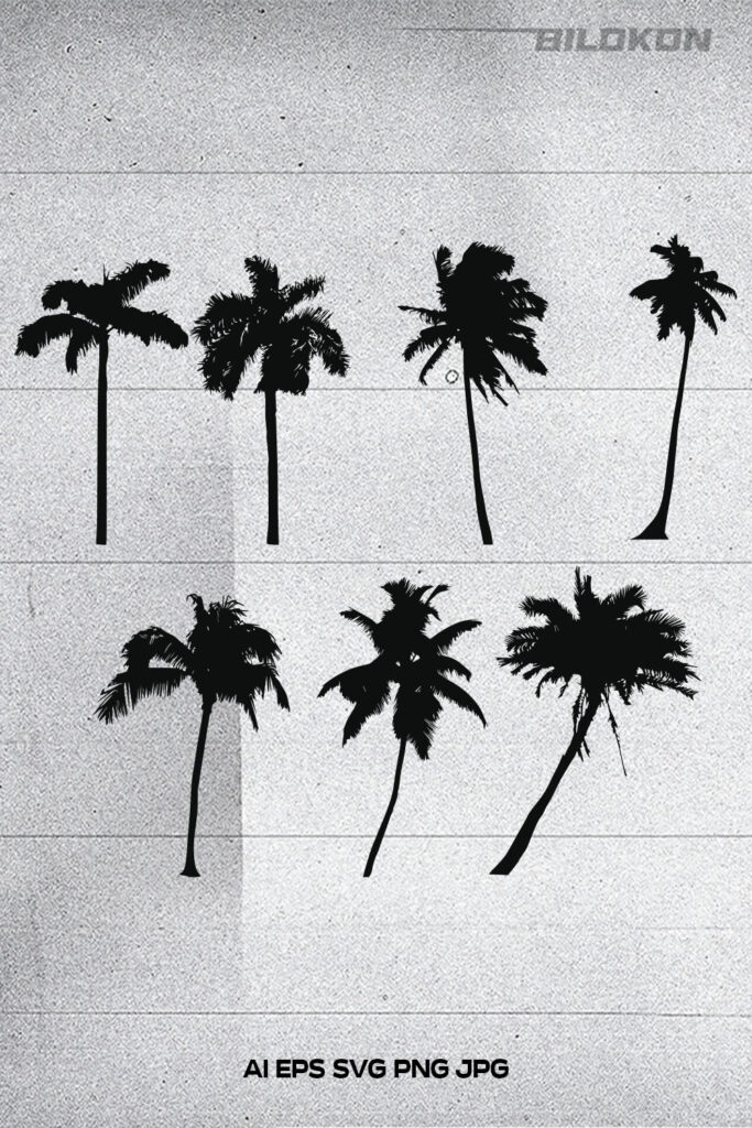 Palm Trees Silhouette Set - MasterBundles