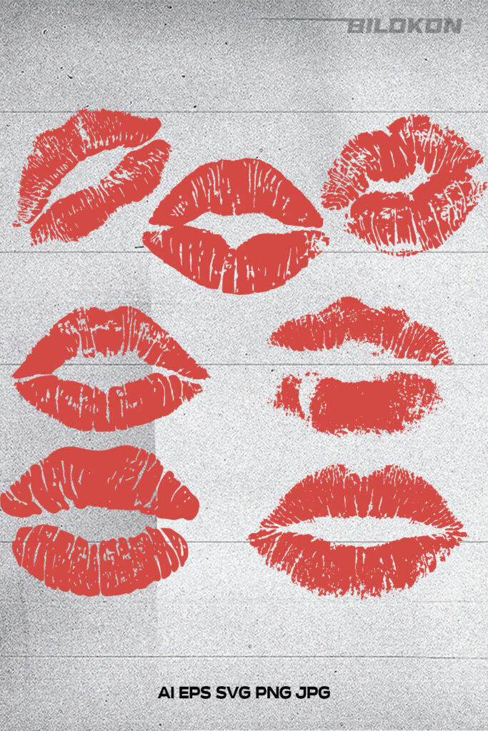 Red Lips Set Icon, SVG Vector - MasterBundles