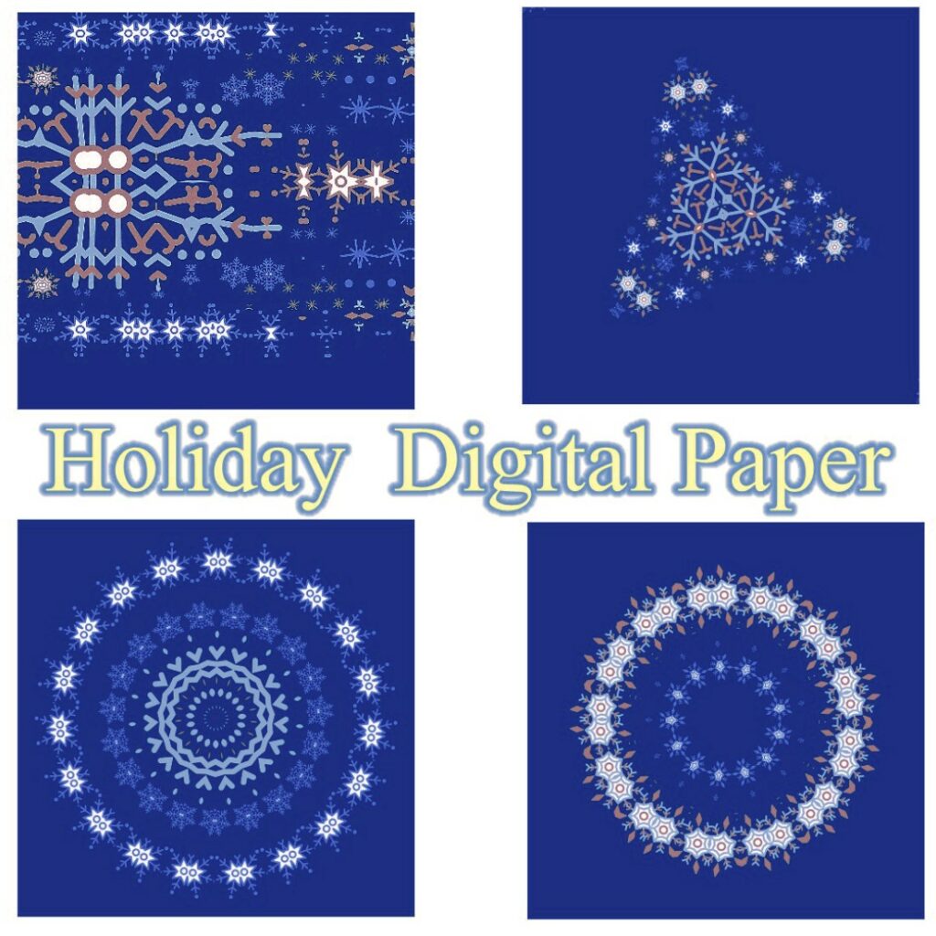 Holiday Digital Paper POD Royal Blue - MasterBundles