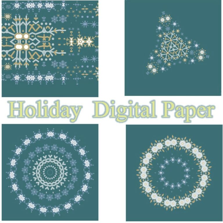 Smokey Teal Digital Paper Holiday Inspired JPG - MasterBundles