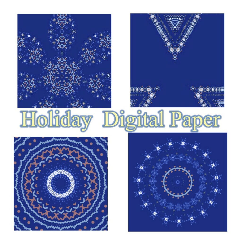 Holiday Digital Paper POD Royal Blue - MasterBundles