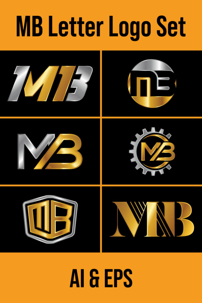 Initial Letter M B Logo Design Vector Template. Graphic Alphabet Symbol ...