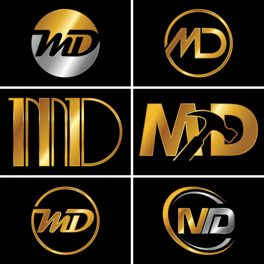 Initial Letter M D Logo Design Vector Template. Graphic Alphabet Symbol ...