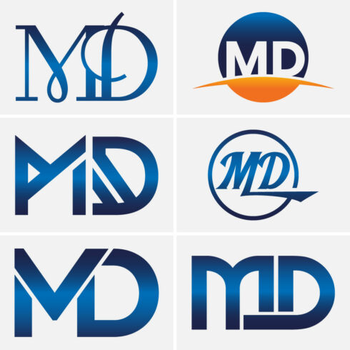 Initial Letter M D Logo Design Vector Template. Graphic Alphabet Symbol ...