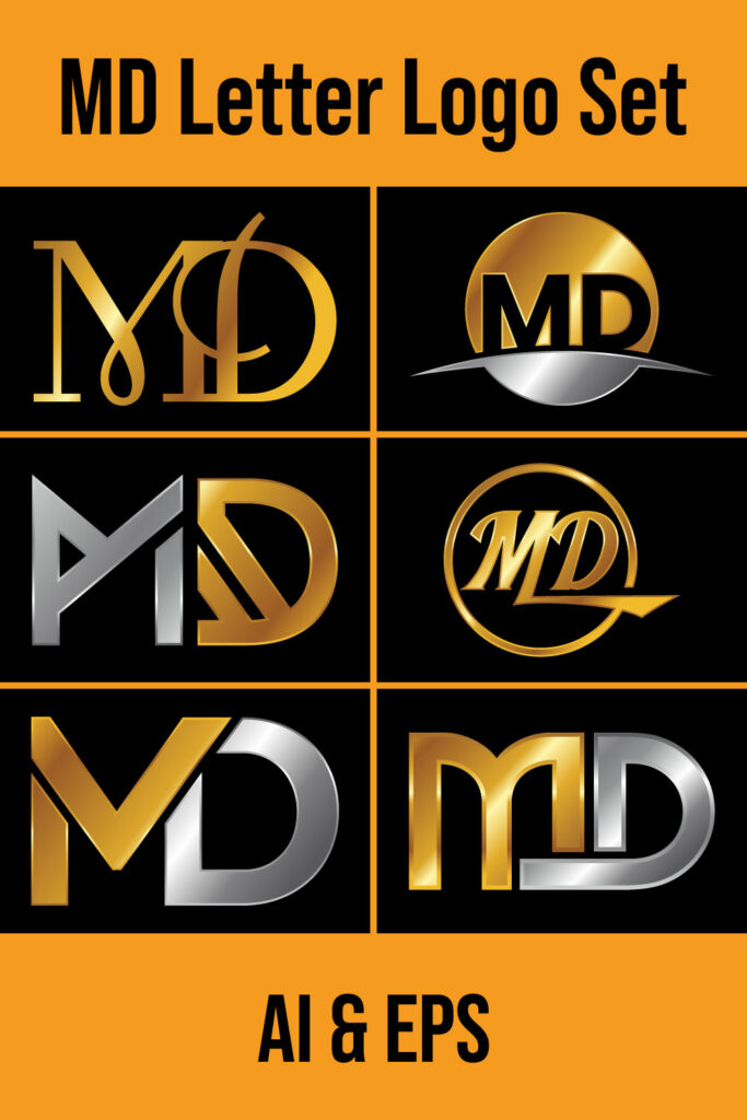 Initial Letter M D Logo Design Vector Template. Graphic Alphabet Symbol ...