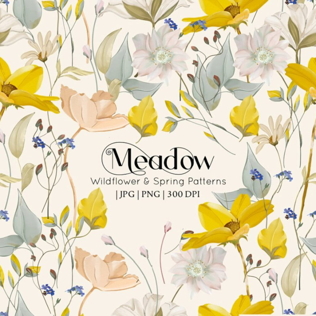Meadow Wildflower And Spring Pattern – MasterBundles