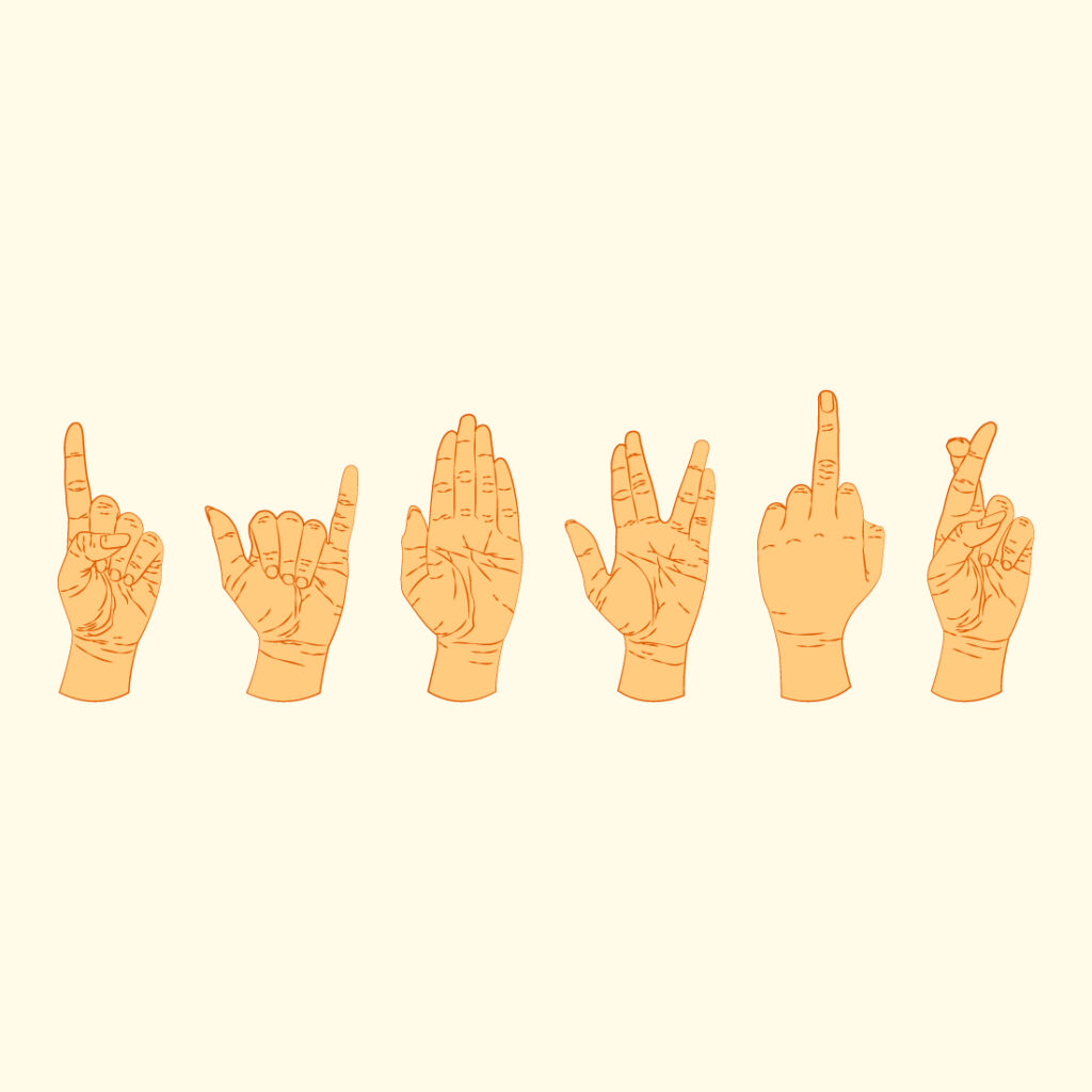 14 hand sign or hand gesture in flat vector style | MasterBundles