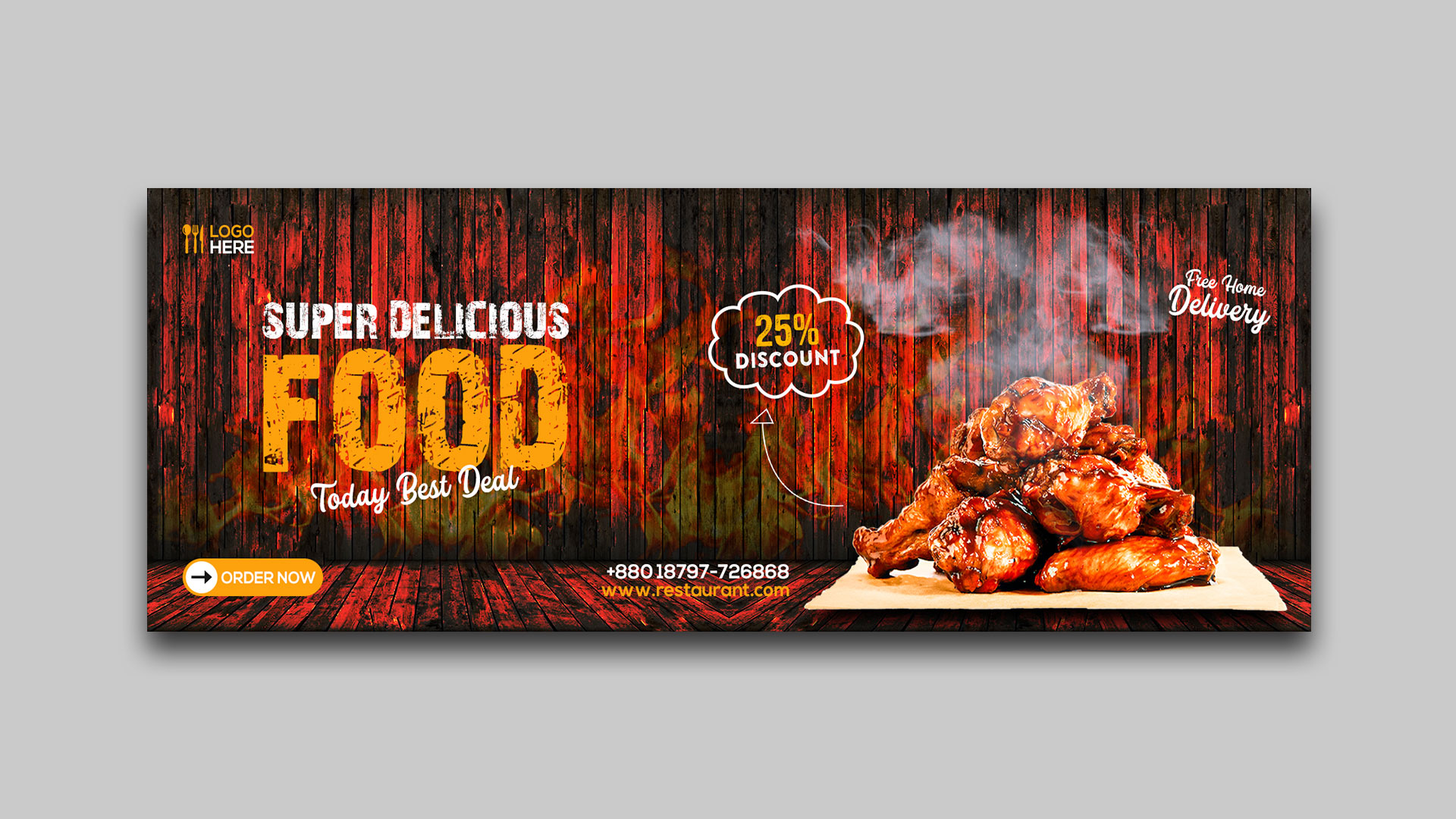Food Facebook Cover Template Photoshop - MasterBundles