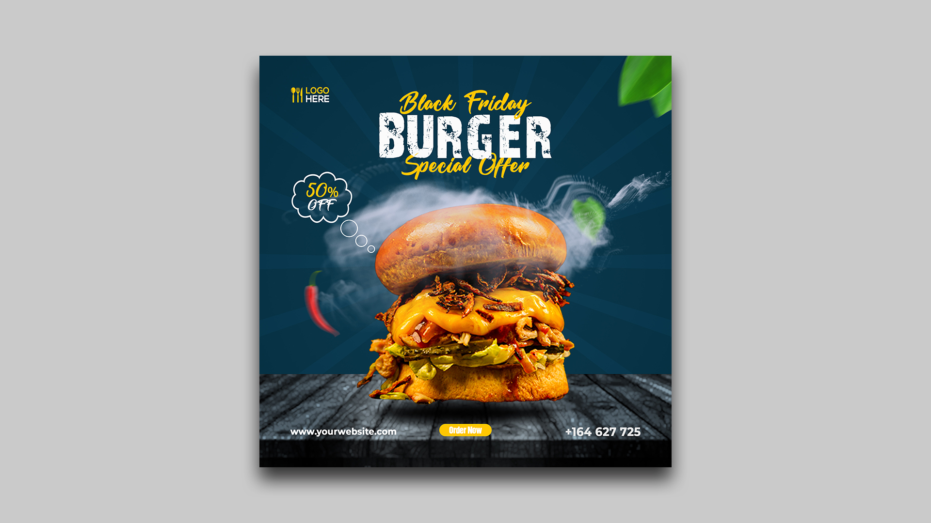 Delicious Food Instagram Post Template PSD - MasterBundles