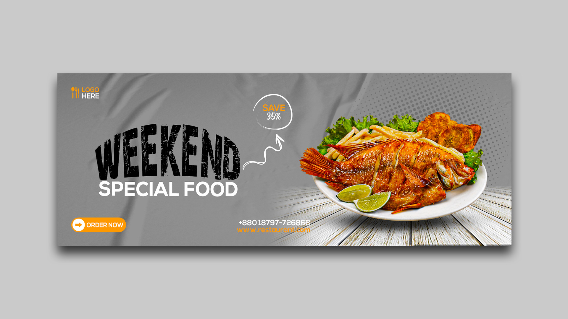 Restaurant Design Facebook Cover Photo - MasterBundles