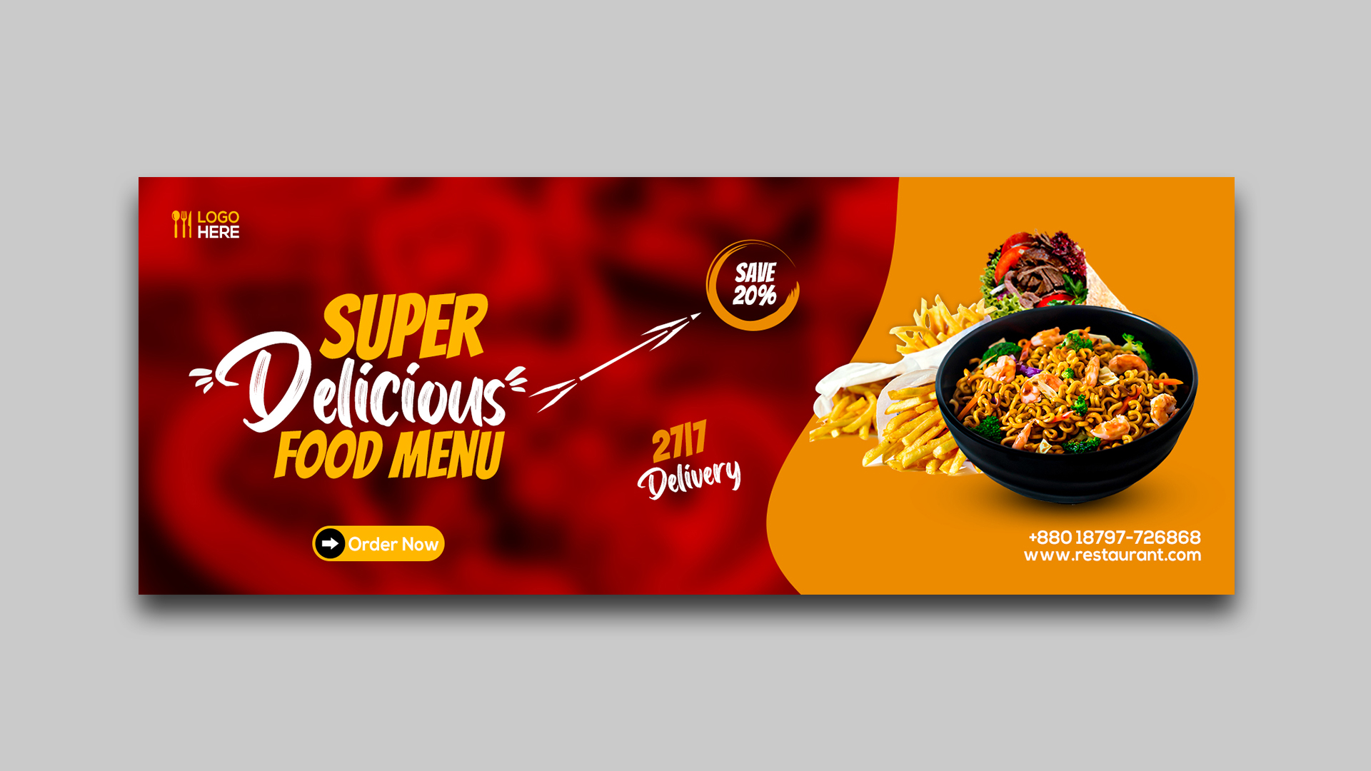 Food Business Facebook Cover - MasterBundles
