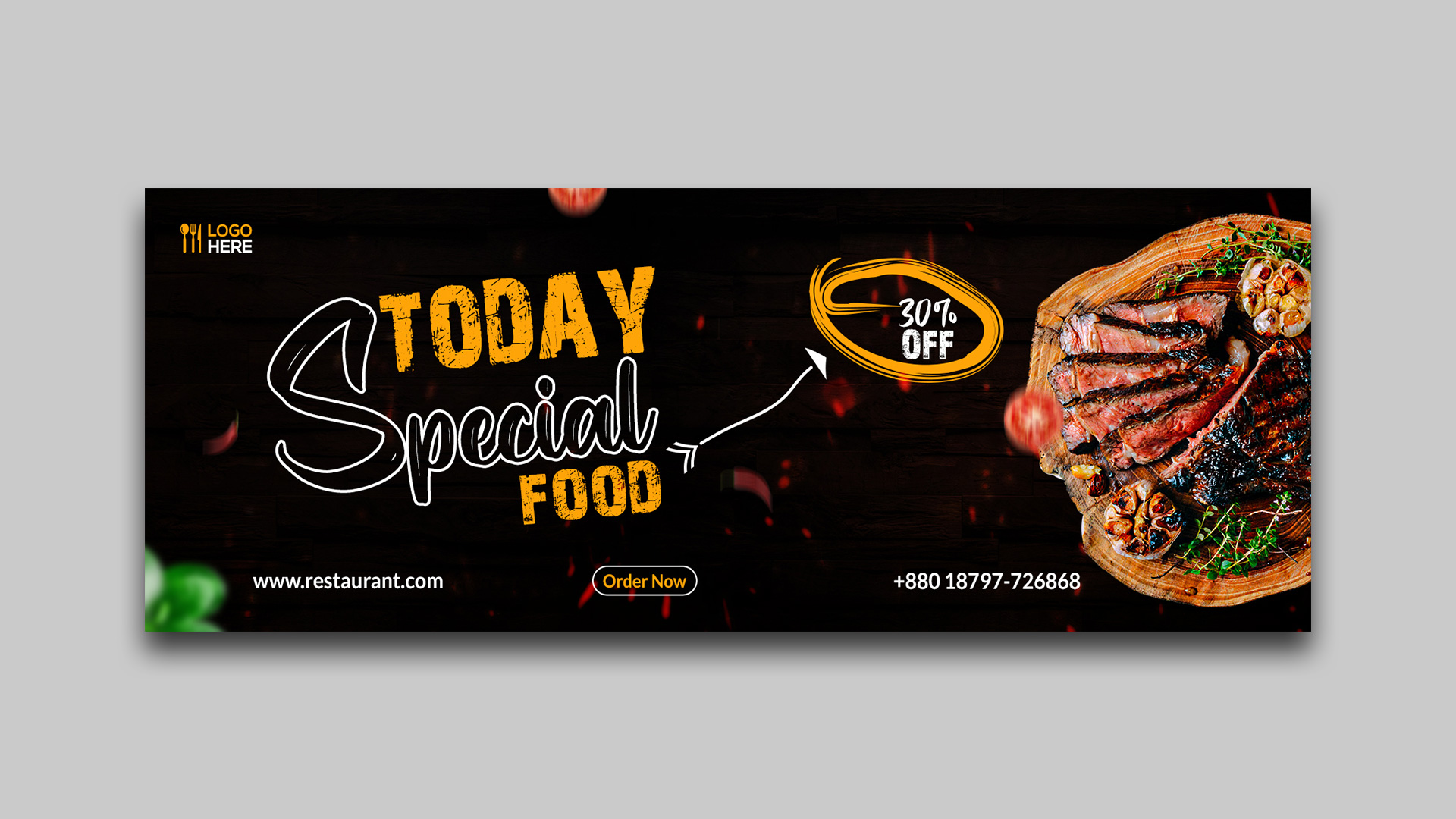Food Facebook Cover Template Psd Masterbundles