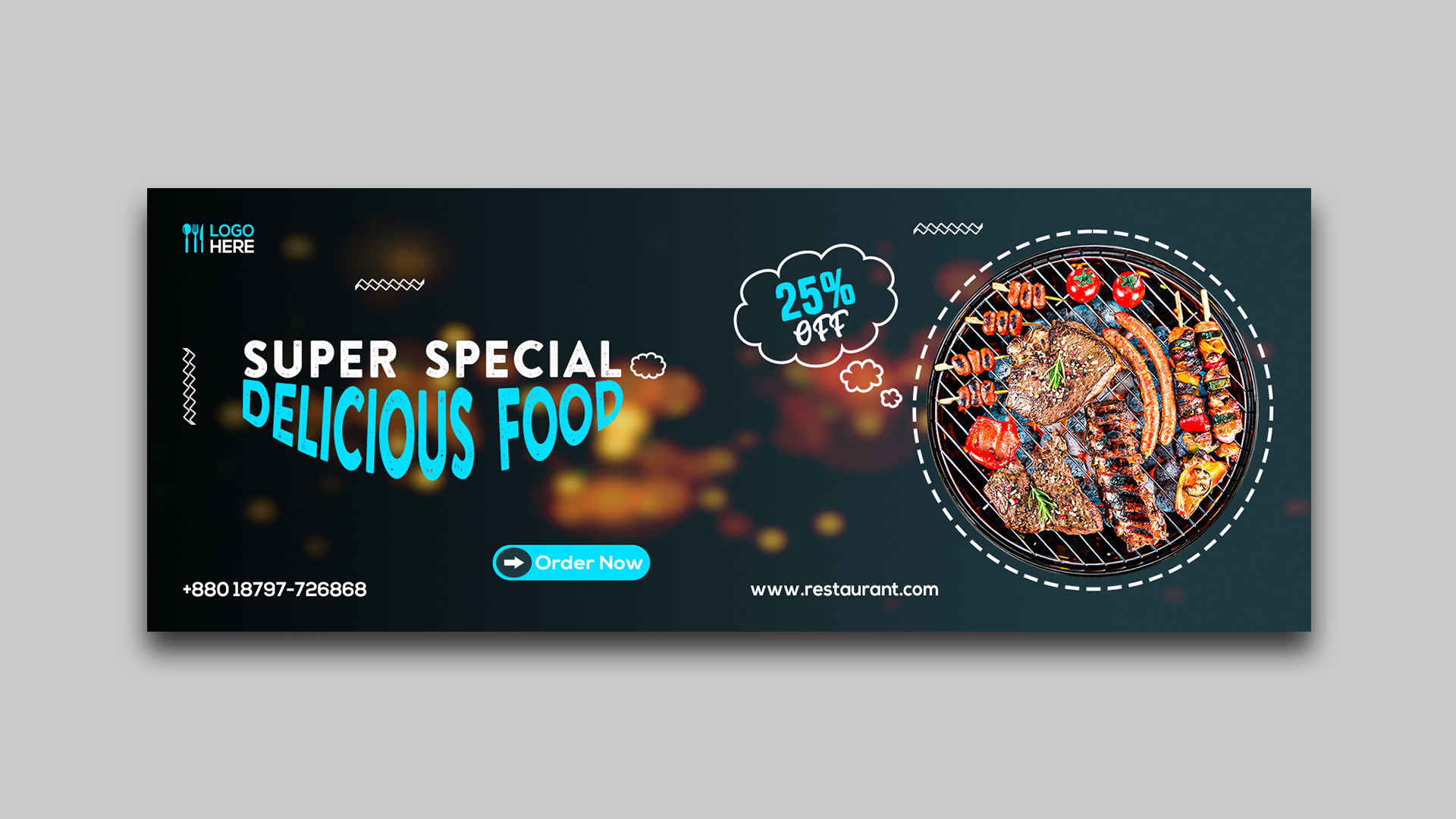 Facebook Cover Fast Food - MasterBundles