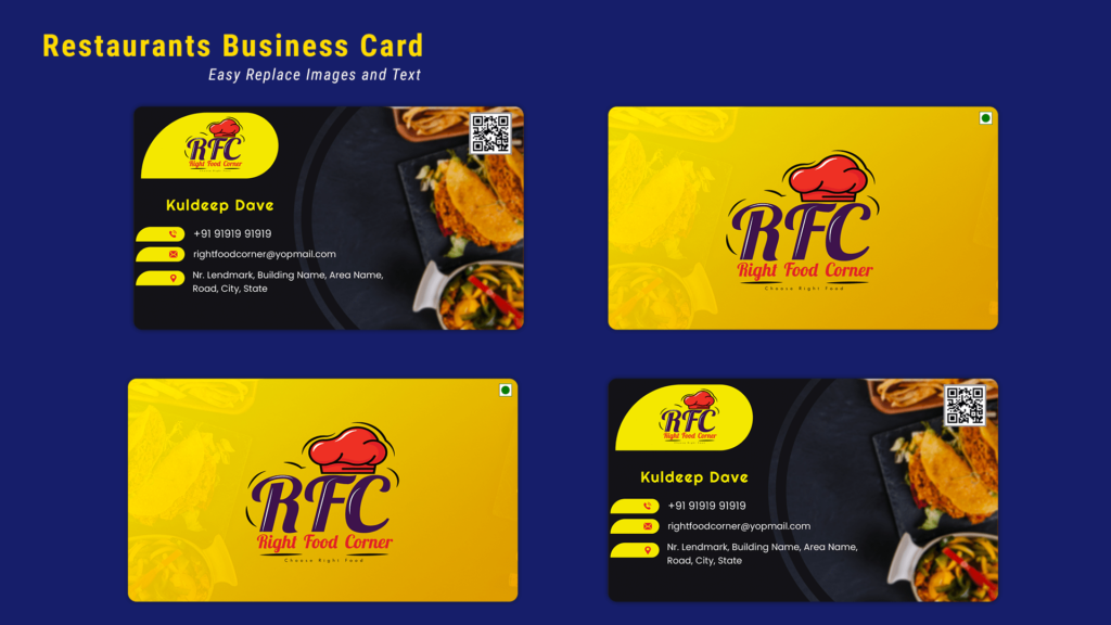 Restaurant Business Card With Bar-code - MasterBundles