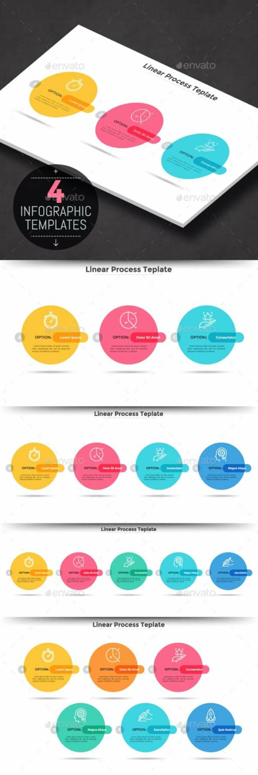 Modern Infographic Process Template – MasterBundles