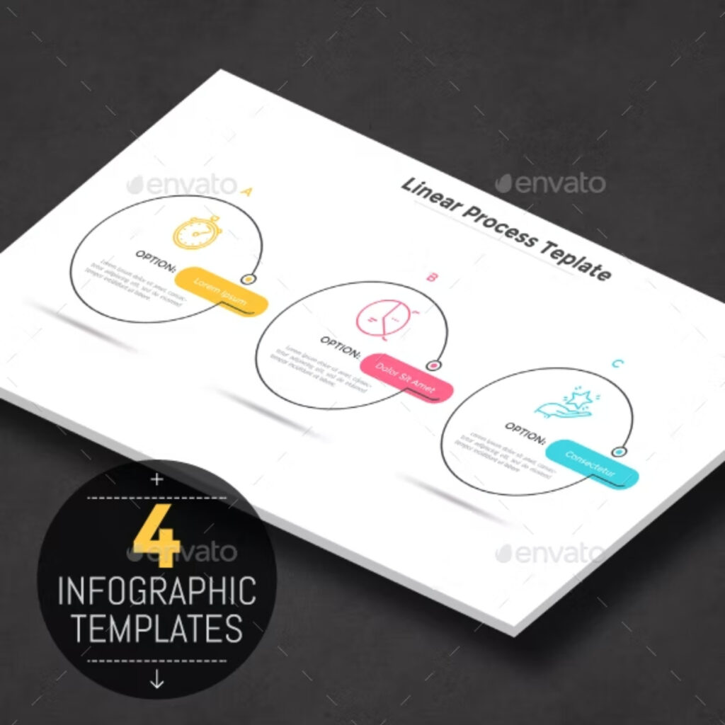 Modern Infographic Process Templates – MasterBundles