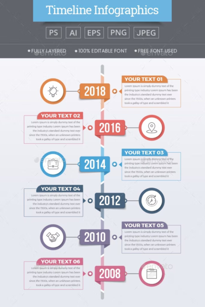 Modern Timeline Infographics – MasterBundles
