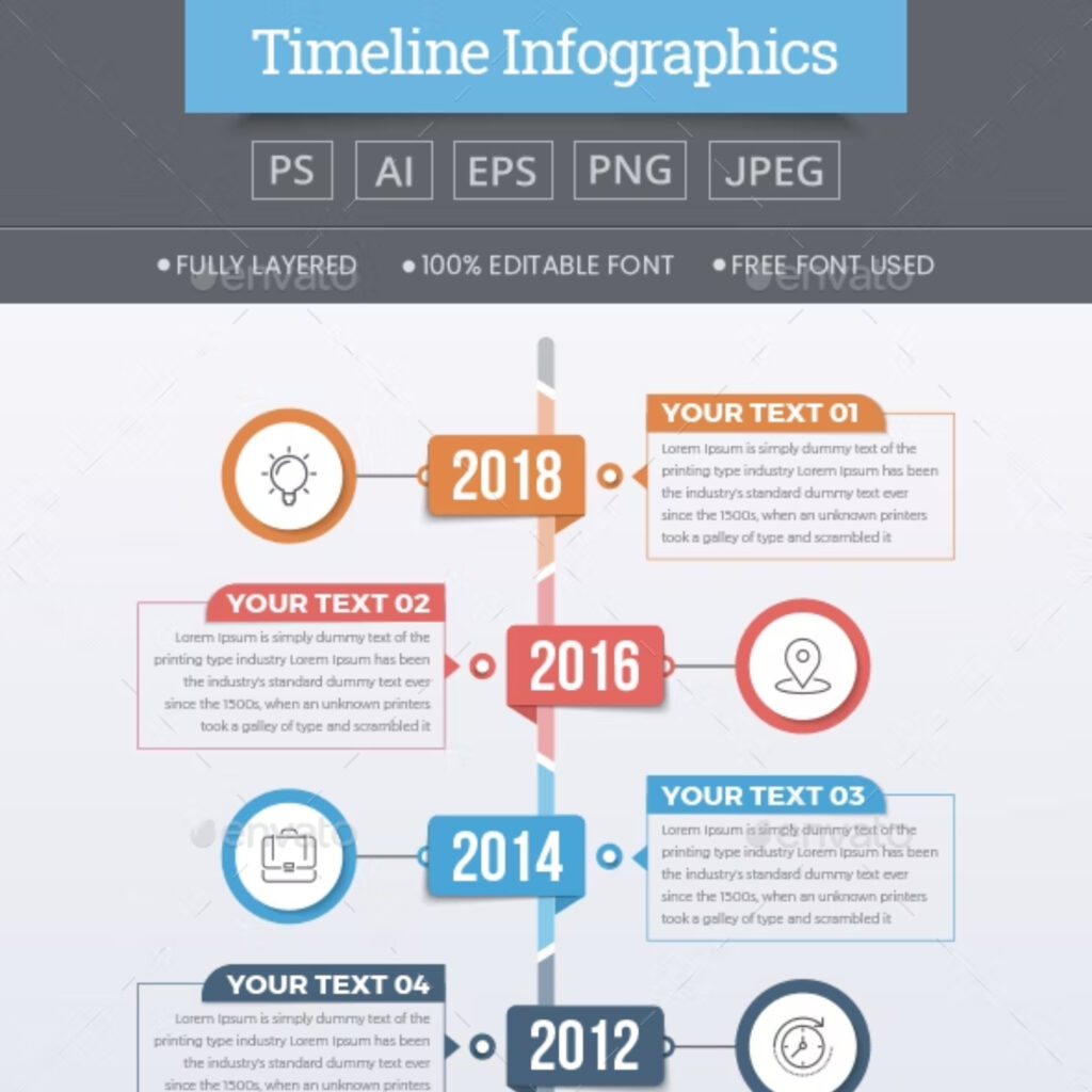 Modern Timeline Infographics – MasterBundles