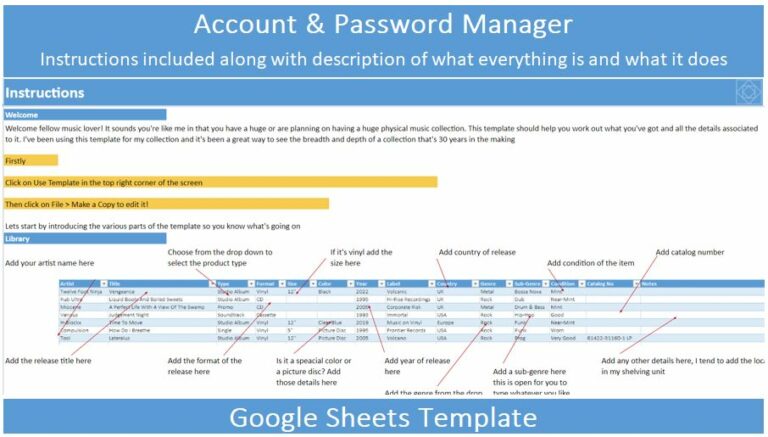Music Collection Tracker Template - MasterBundles