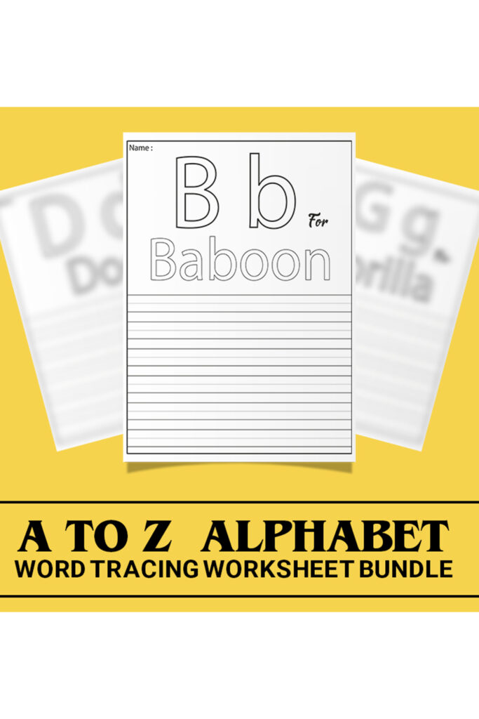 A to Z Mix Alphabets Word Tracing KDP Worksheets V.2 - MasterBundles