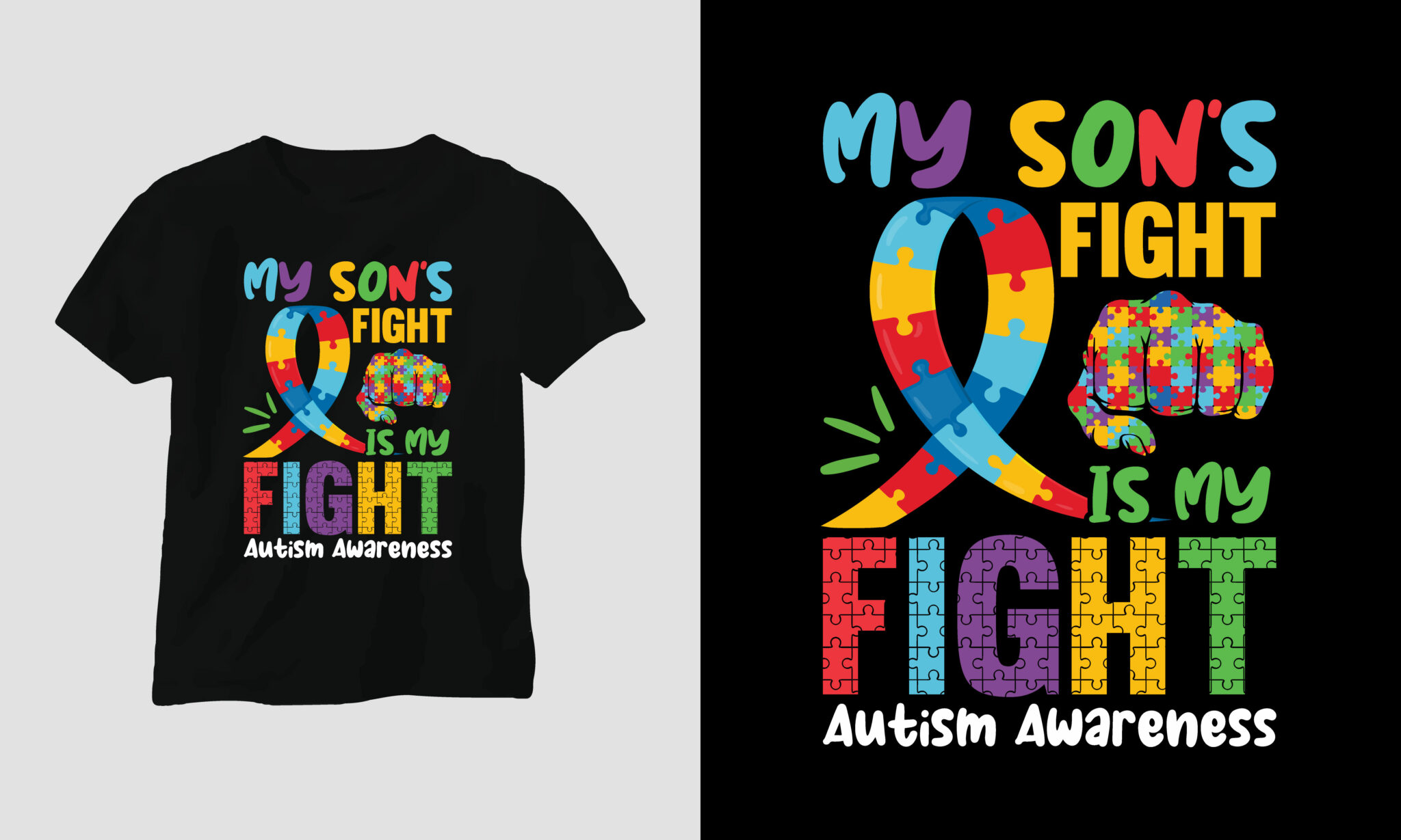 Set of 20 Autism special t-shirt design template - MasterBundles