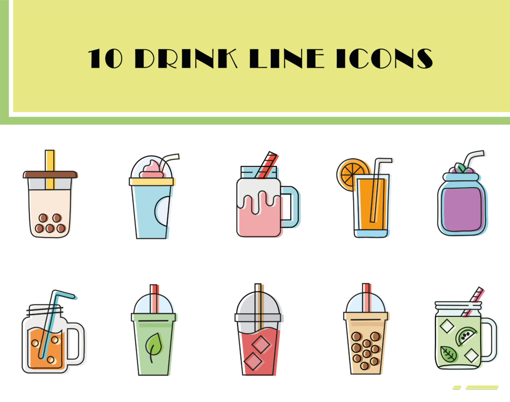 10 Drink Line Icons - MasterBundles