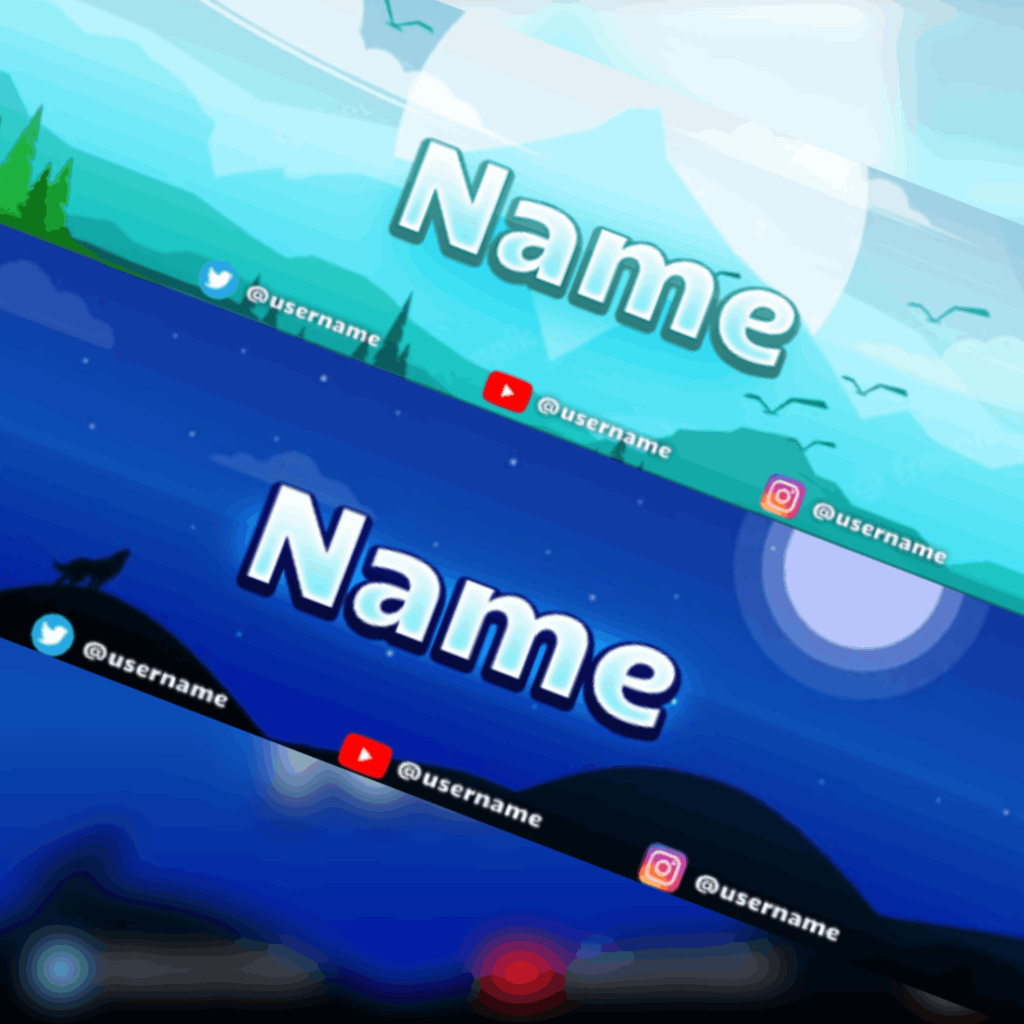 2 Editable Youtube Banners - MasterBundles