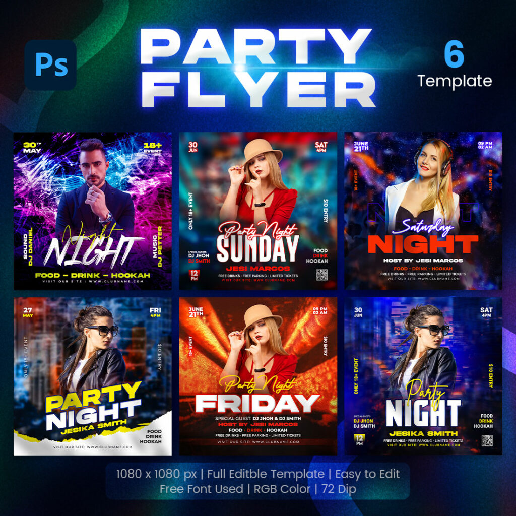 Night Club PSD Template Set - MasterBundles