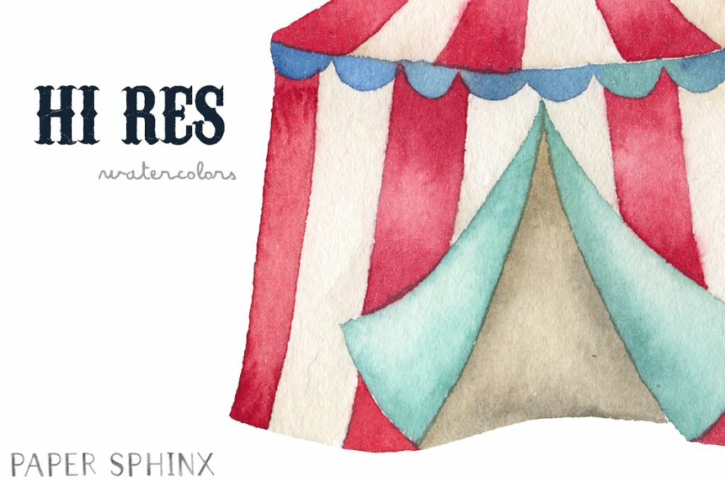 Watercolor Circus Clipart Pack – MasterBundles