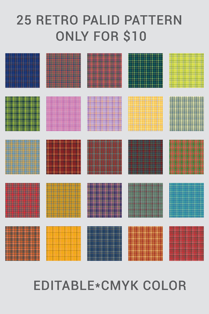 Retro Plaid Pattern Vector Graphics Graphic. | MasterBundles