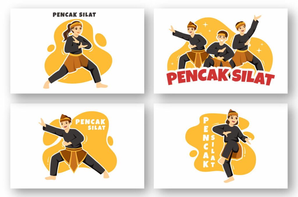 12 Pencak Silat Sport Illustration - MasterBundles